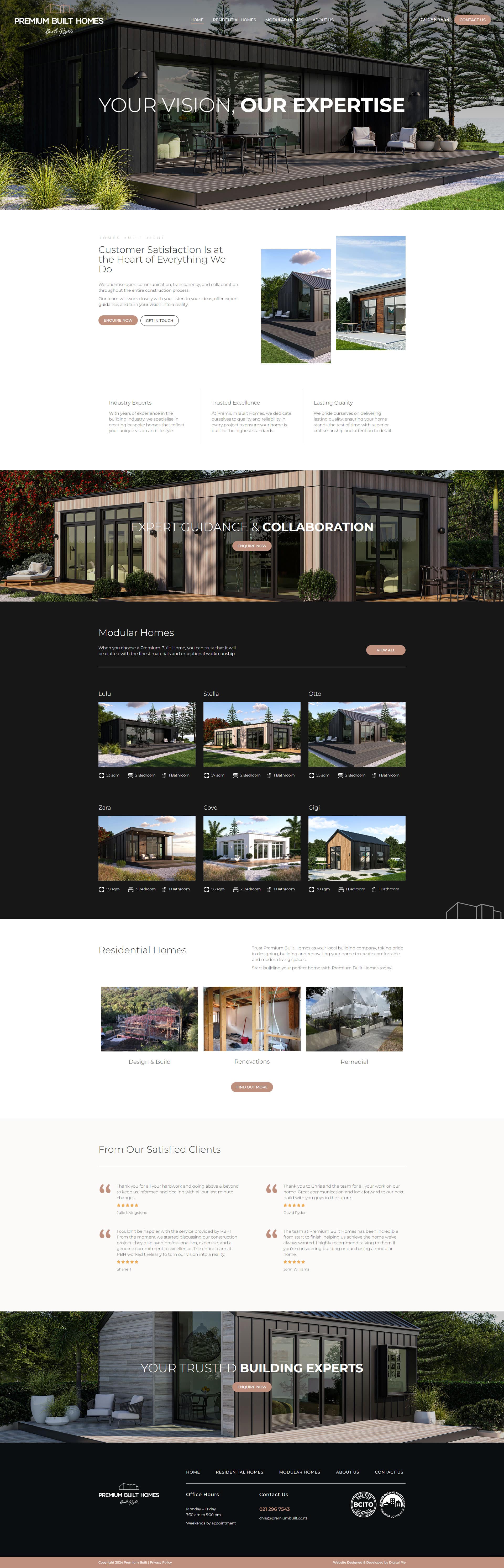 Premium Built Homes | New Website Design by Digital Pie